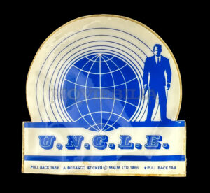 MAN FROM UNCLE large 1966 decal sticker white/blue | Moviebilia